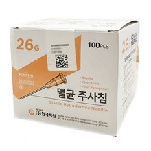 롯데하이마트 | 한국백신 일회용 멸균 주사침 26g x 38mm 100개 주사바늘 니들