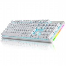 롯데하이마트 | [최상급 / 비산점] COX CK450 교체축 사이드 RGB 기계식키보드(화이트,청축) COX_CK450_WH_B